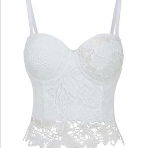 Tops | Floral Lace Corset Crop Top Bustier | Poshmark